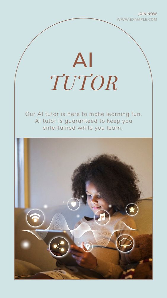 Ai tutor technology Instagram story | Premium Editable Template - rawpixel
