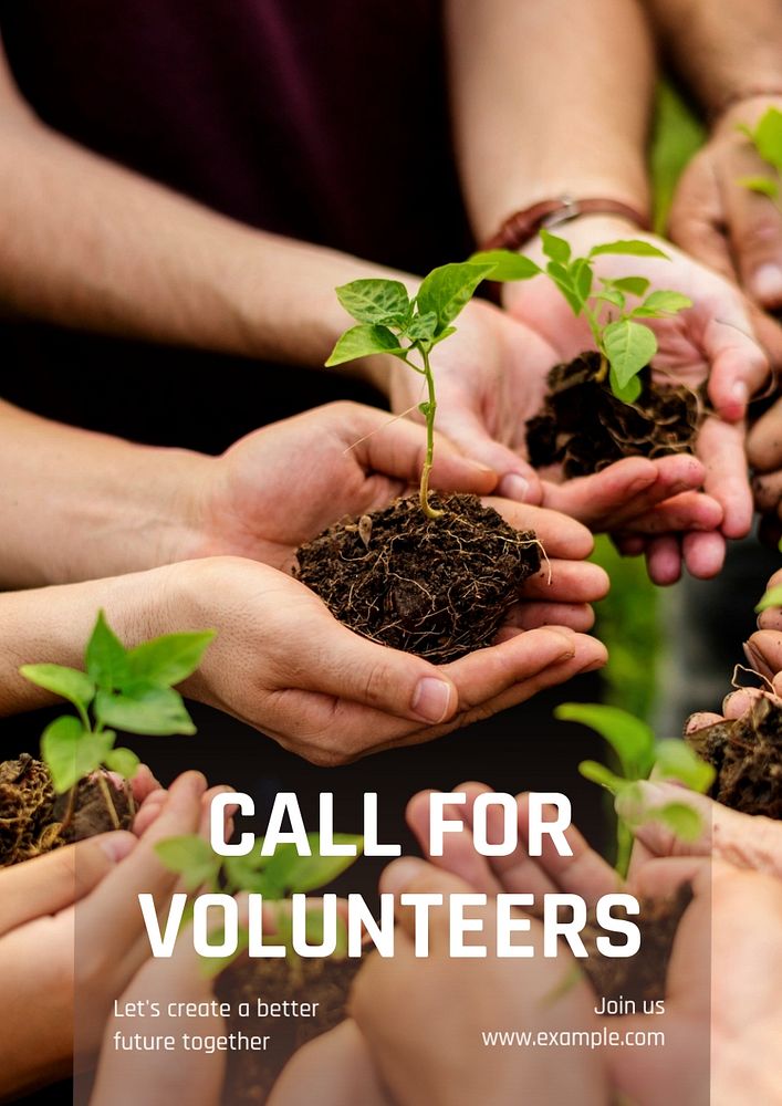 Call volunteers poster template, editable | Premium Editable Template ...