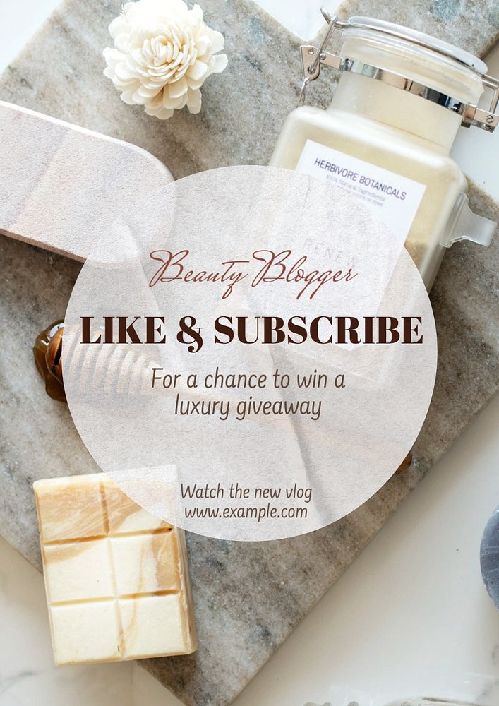 Like & subscribe poster template, | Premium Editable Template - rawpixel