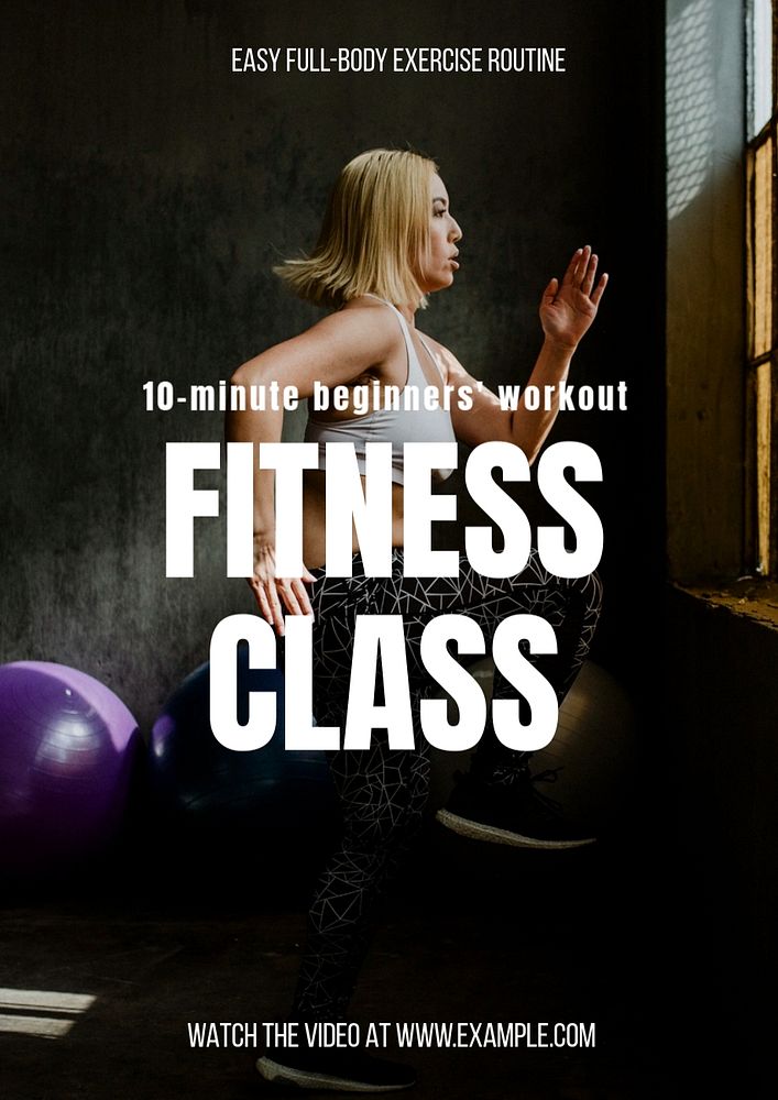 Fitness class poster template, editable | Premium Editable Template ...