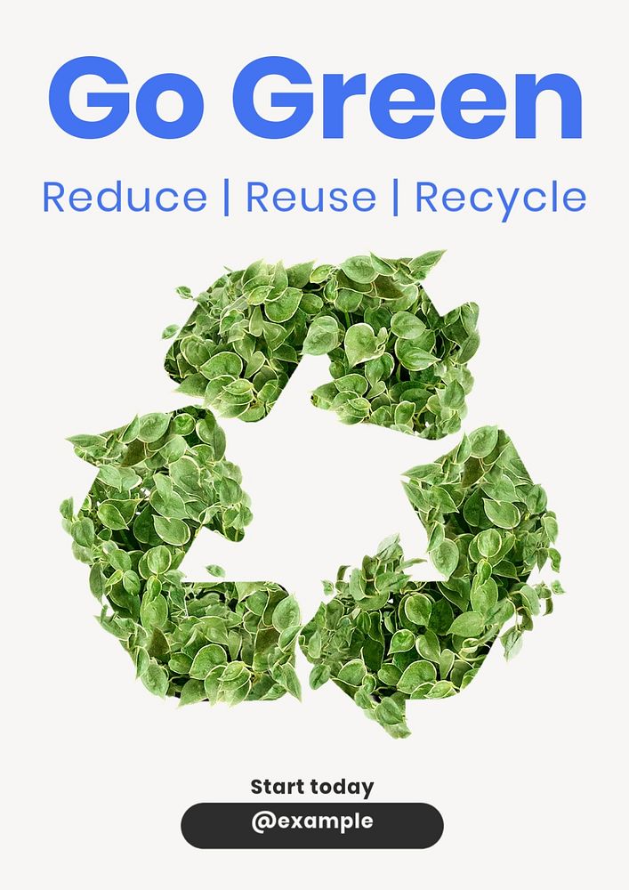 Go green poster template, editable | Free Editable Template - rawpixel