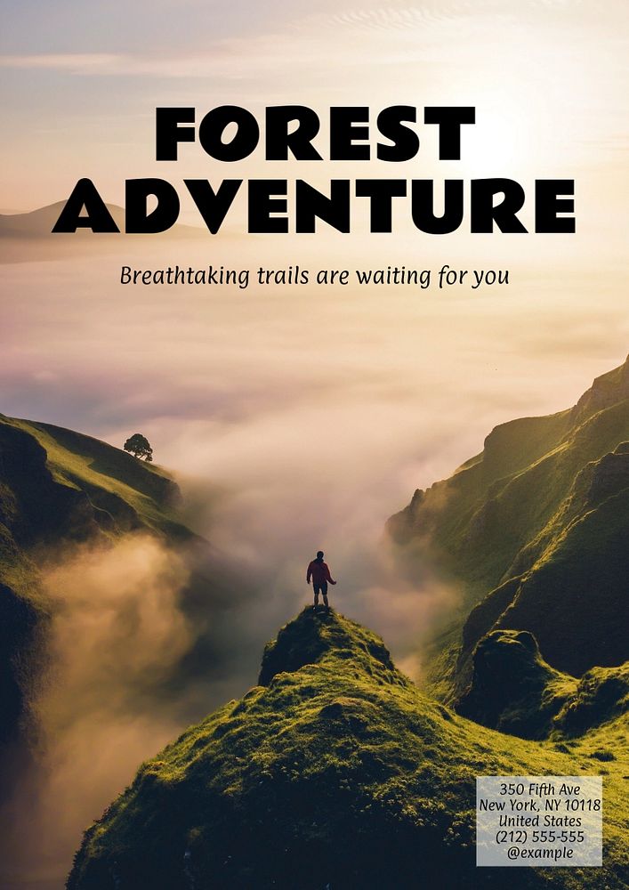 Forest adventure poster template, editable | Premium Editable Template ...