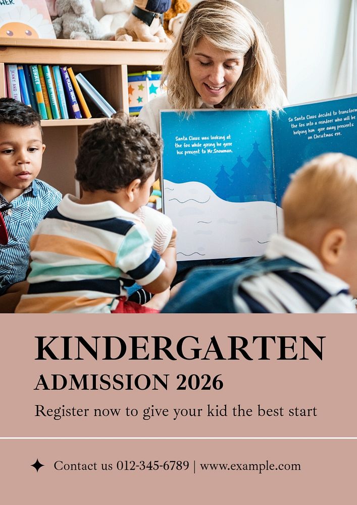 Kindergarten poster template, editable text | Premium Editable Template ...