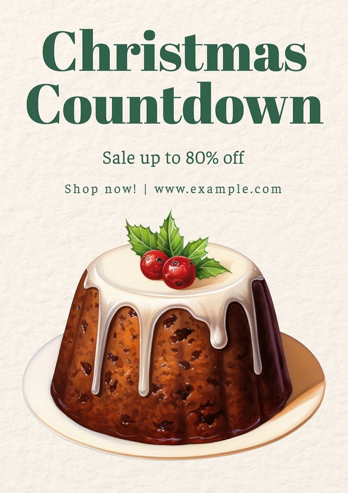 Christmas countdown poster template, editable | Premium Editable ...