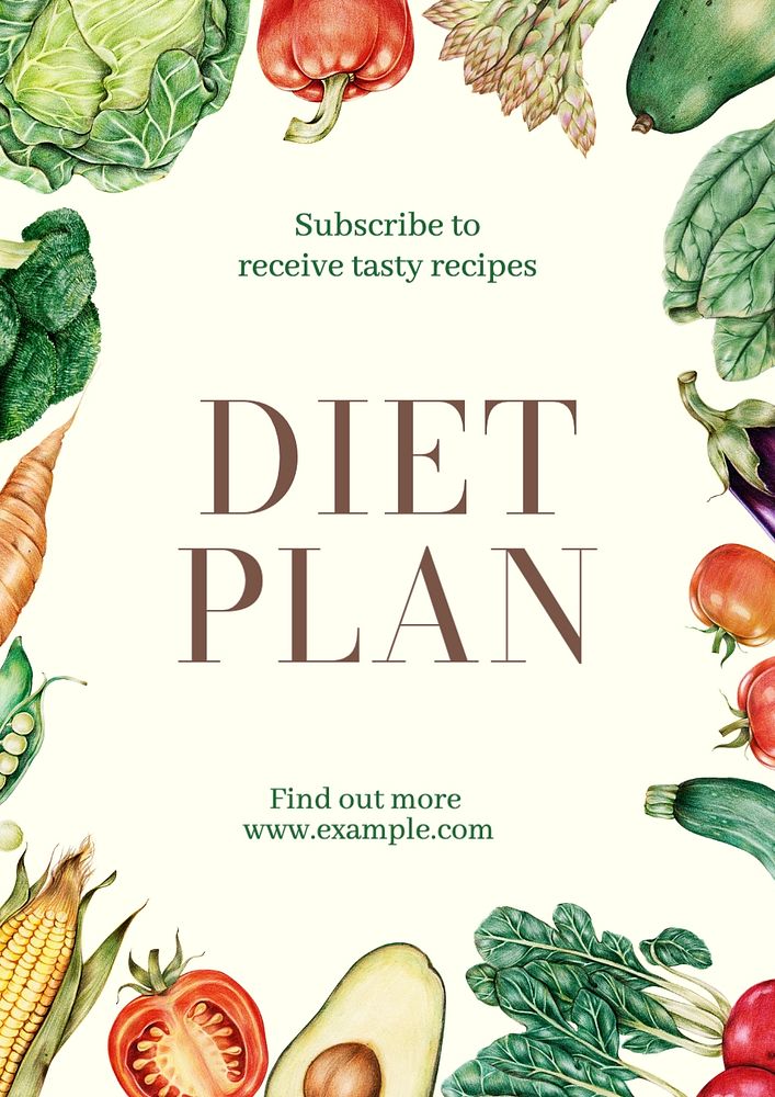 Diet plan poster template and | Premium Editable Template - rawpixel