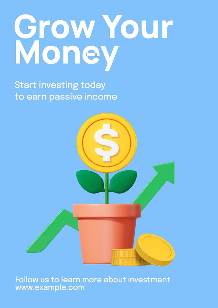 Grow your money poster template | Premium Editable Template - rawpixel