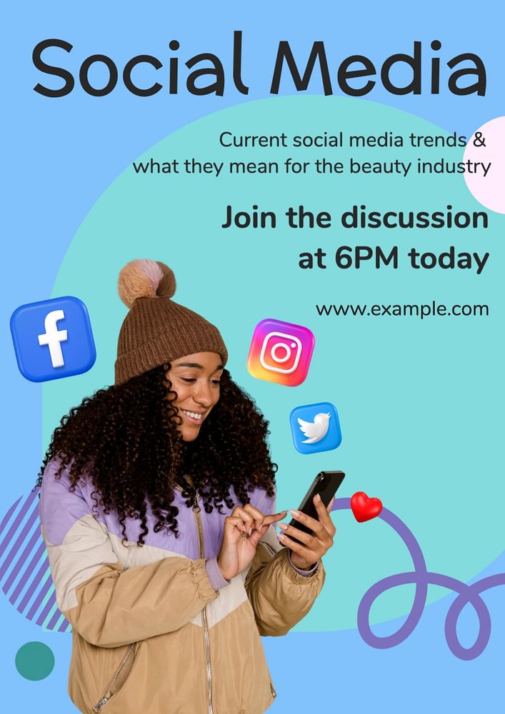 Social media trends poster template | Premium Editable Template - rawpixel