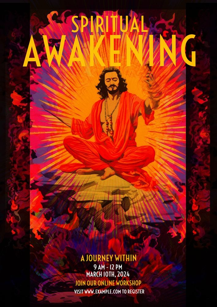 Spiritual awakening workshop poster template | Premium Editable ...