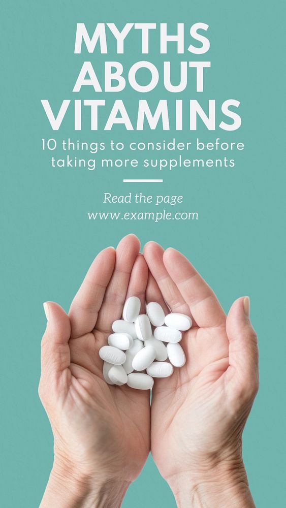 Vitamin myths Instagram story template | Premium Editable Template ...