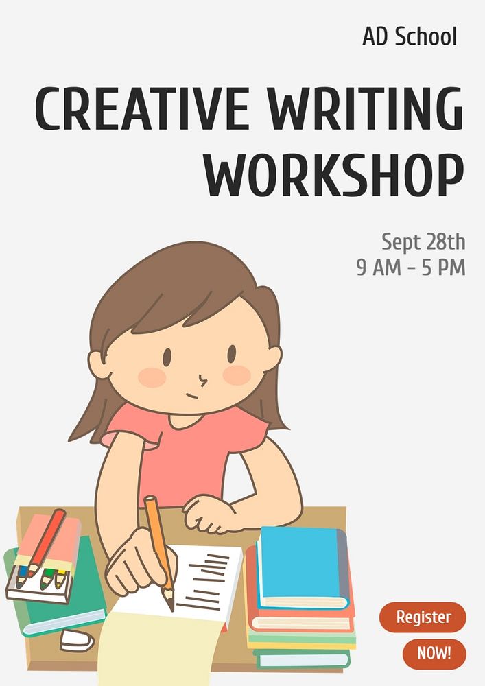 Writing workshop poster template | Premium Editable Template - rawpixel