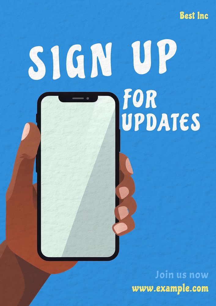 Sign up poster template | Premium Editable Template - rawpixel