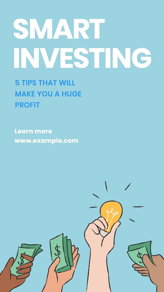 Smart investing Instagram story template | Premium Editable Template ...