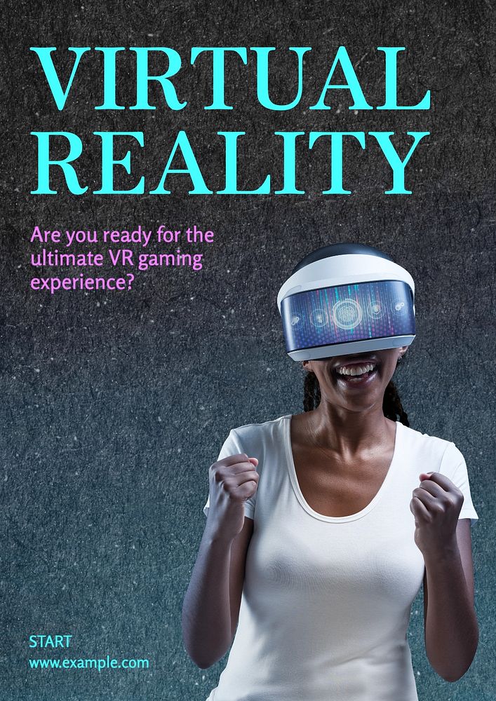 Virtual reality poster template | Premium Editable Template - rawpixel