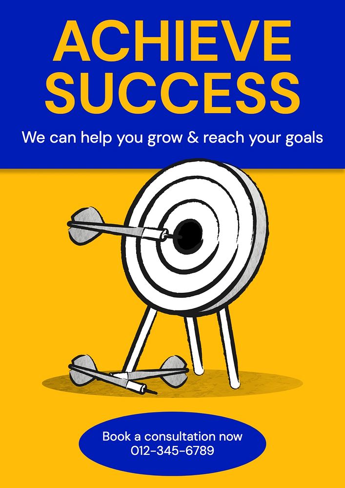 Achieve success poster template | Premium Editable Template - rawpixel