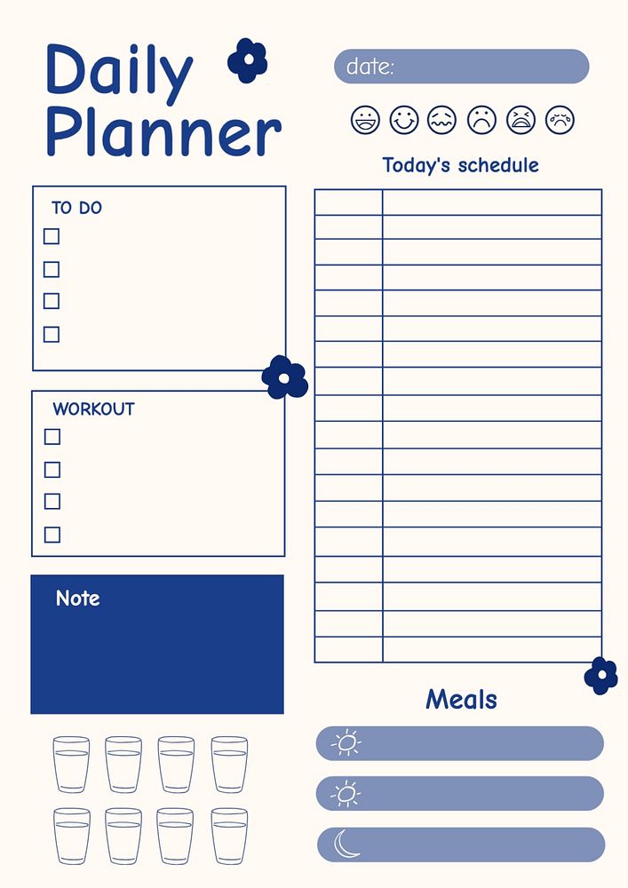 Daily planner template, editable design | Premium Editable Template ...