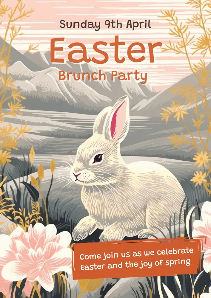 Easter brunch poster template | Premium Editable Template - rawpixel