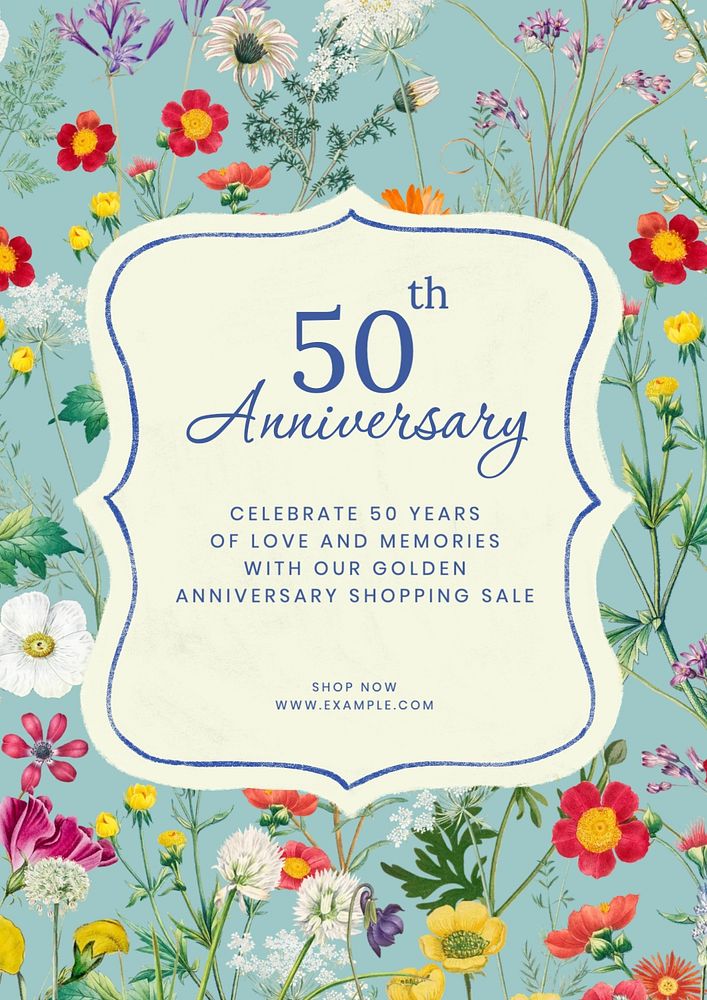 50th anniversary poster template | Premium Editable Template - rawpixel