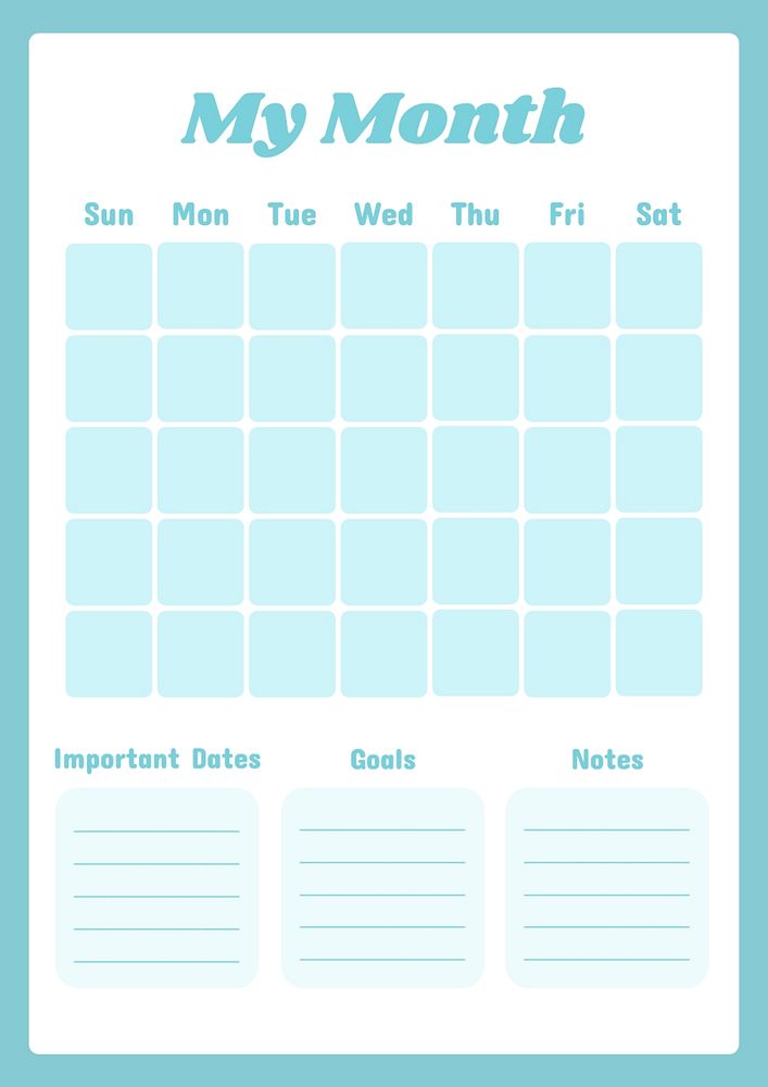 Monthly planner template, editable design | Free Editable Template ...