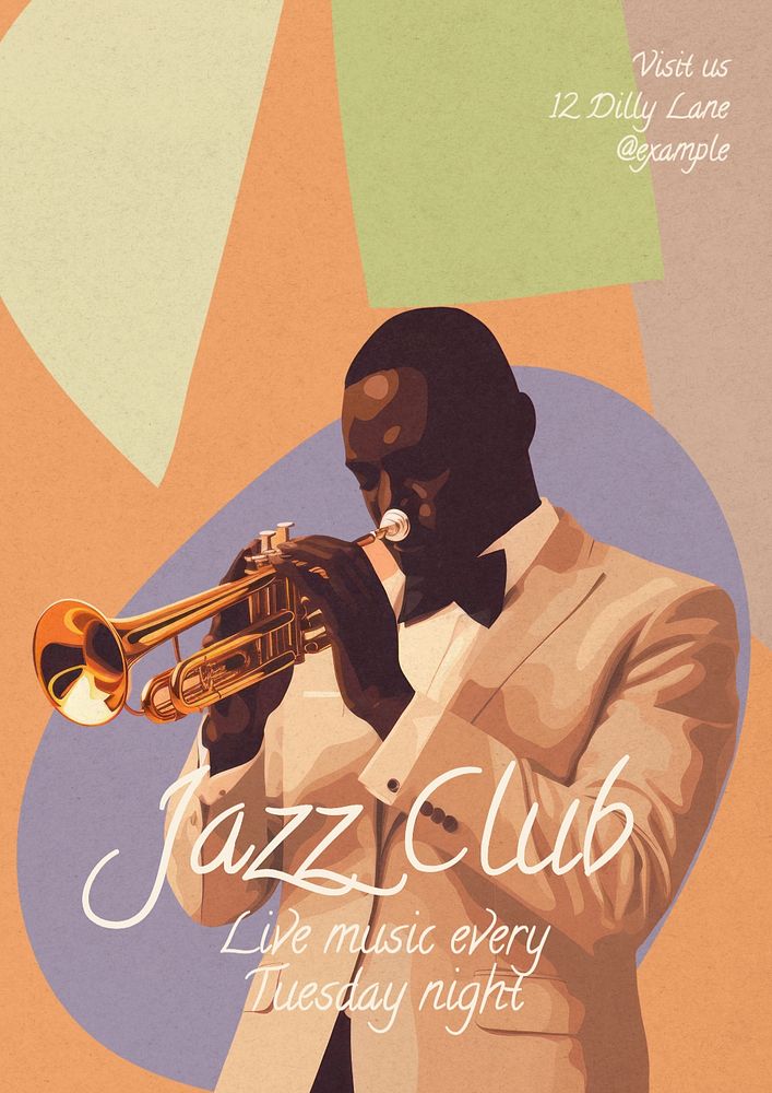 Jazz club poster template | Premium Editable Template - rawpixel