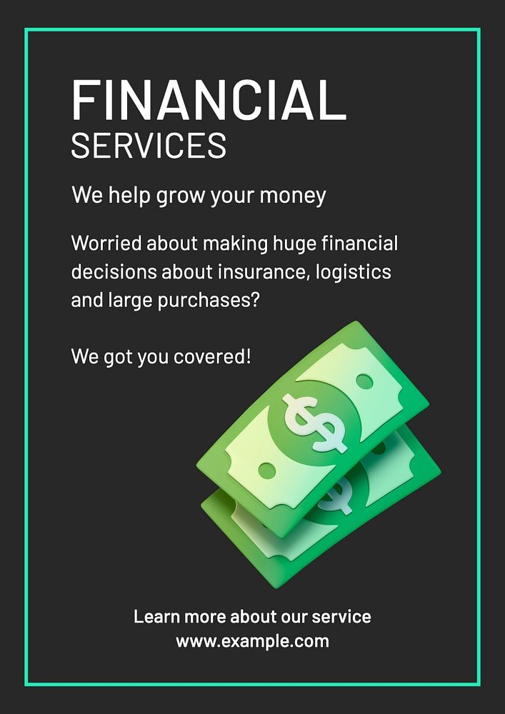 Financial services poster template | Premium Editable Template - rawpixel