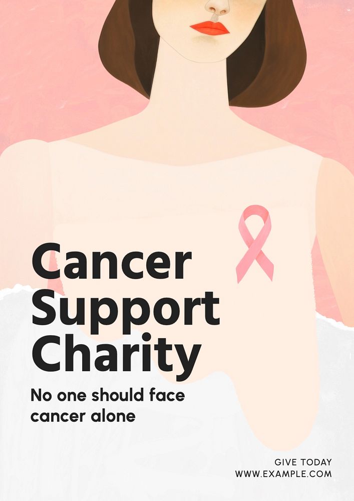 Cancer support charity poster template | Free Editable Template - rawpixel
