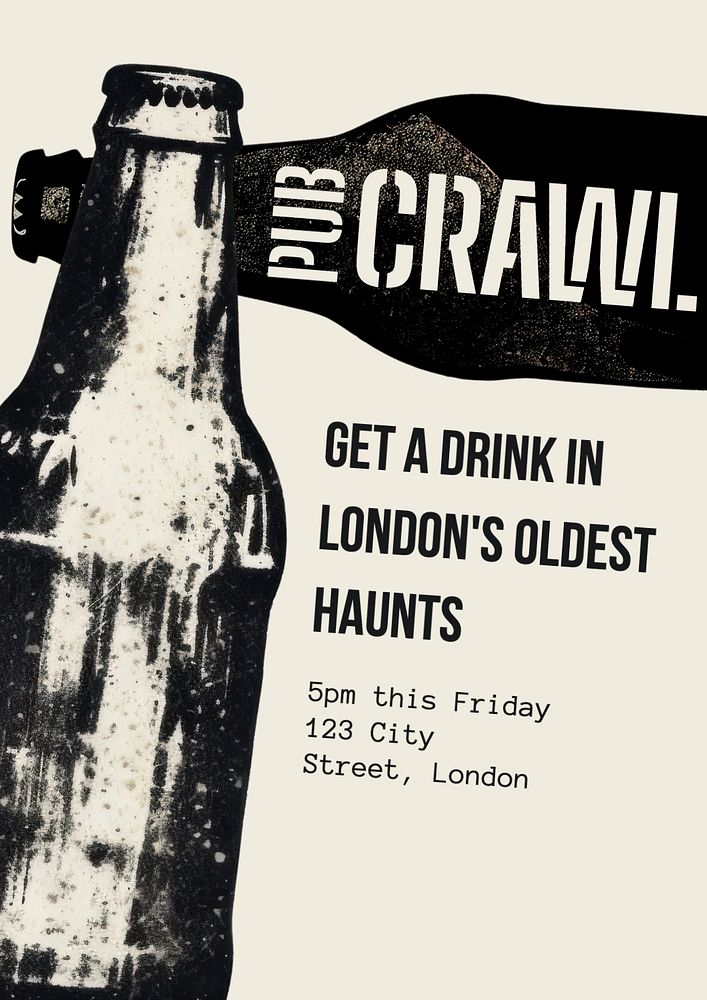 Pub crawl poster template | Premium Editable Template - rawpixel