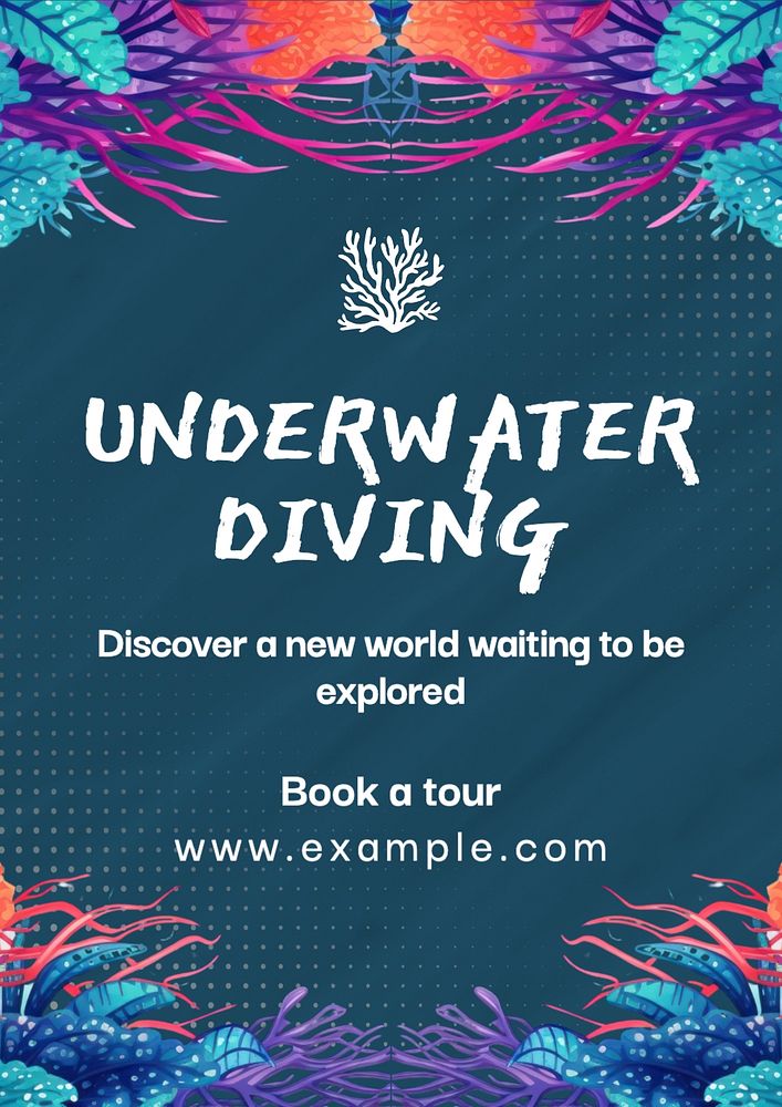 Underwater diving poster template | Premium Editable Template - rawpixel