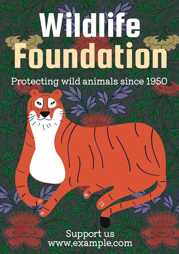 Wildlife foundation poster template | Free Editable Template - rawpixel