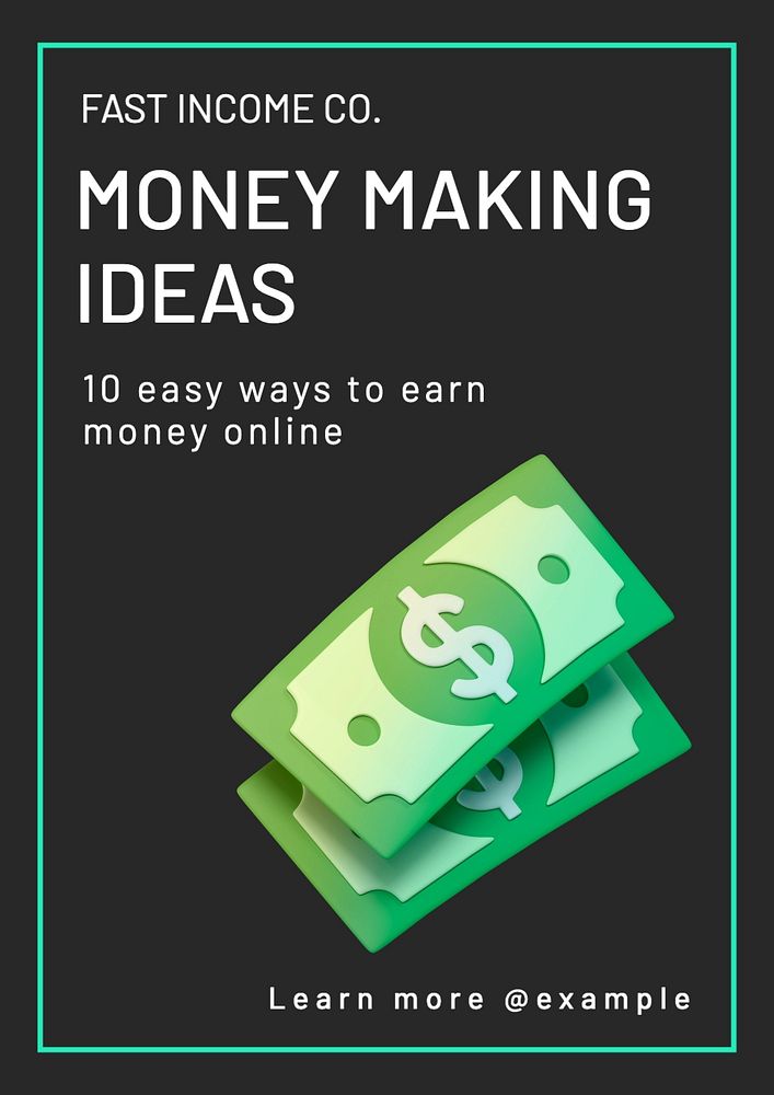 Money making ideas poster template | Premium Editable Template - rawpixel