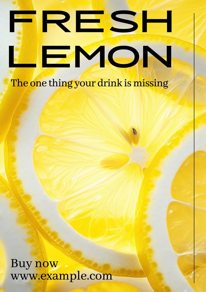 Fresh lemon poster template | Premium Editable Template - rawpixel