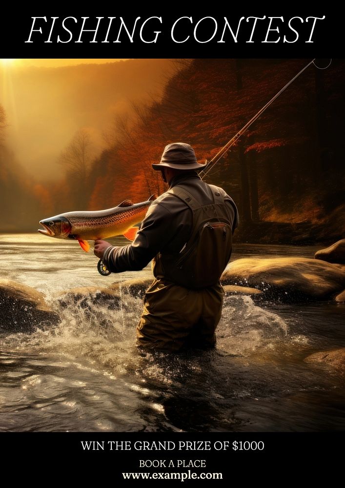 Fishing contest poster template | Premium Editable Template - rawpixel