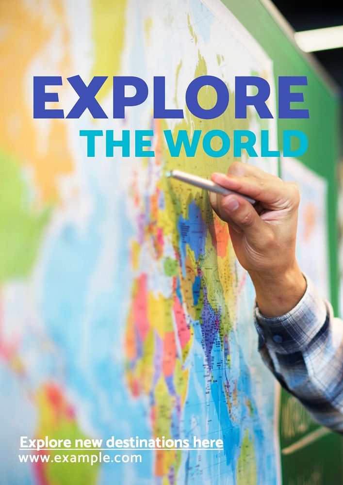 Explore the world poster template | Premium Editable Template - rawpixel