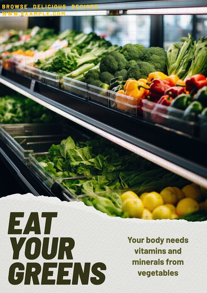 Eat your greens poster template | Premium Editable Template - rawpixel