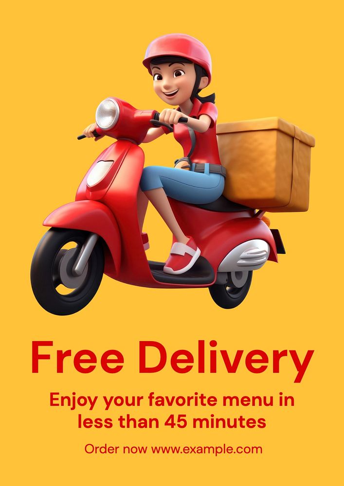 Free delivery poster template | Premium Editable Template - rawpixel