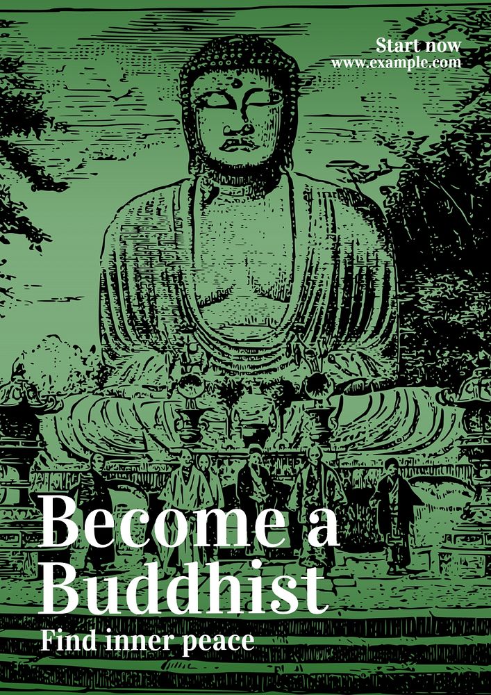 Become a Buddhist poster template | Premium Editable Template - rawpixel