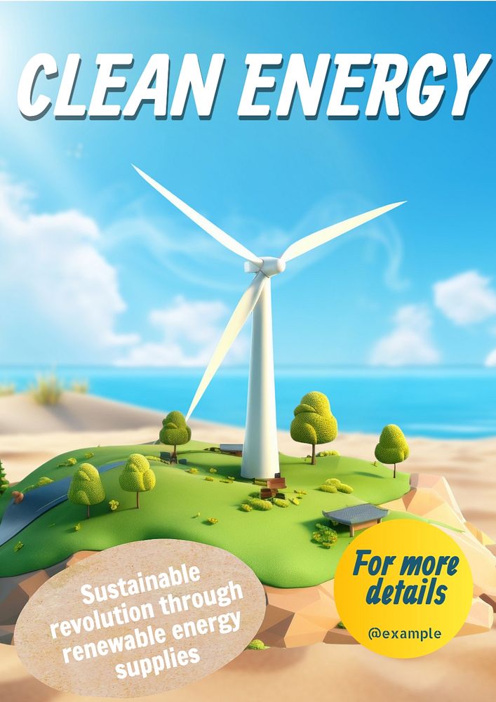 Clean energy poster template | Premium Editable Template - rawpixel