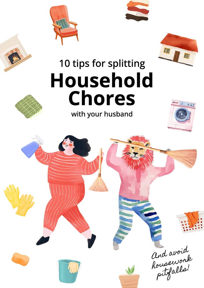 Household chores poster template | Premium Editable Template - rawpixel