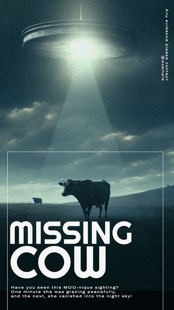 Missing cow Facebook story template | Premium Editable Template - rawpixel