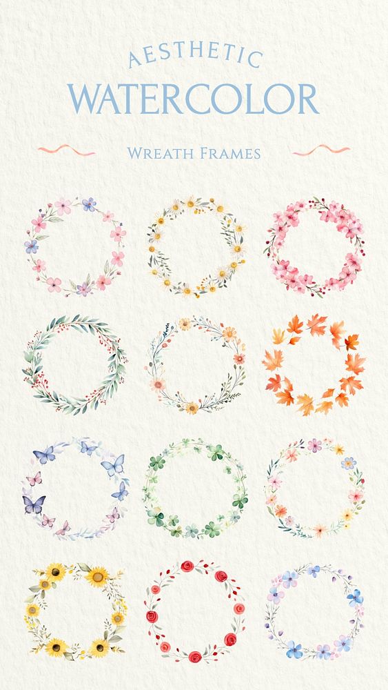 Aesthetic floral wreath frame, editable | Premium Editable Design ...