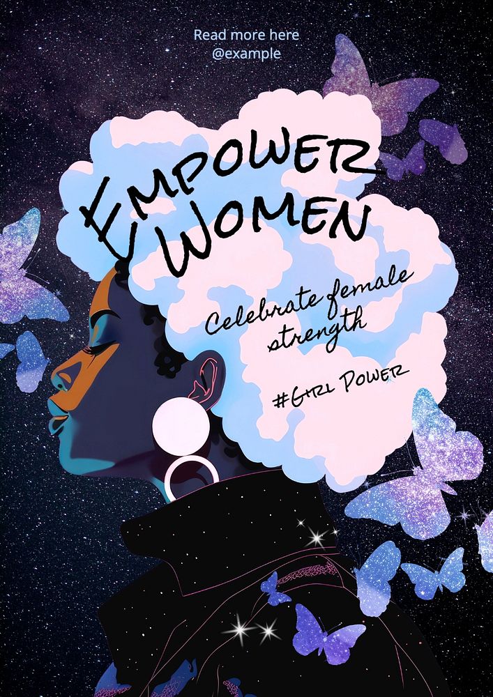 Girl power poster template | Premium Editable Template - rawpixel