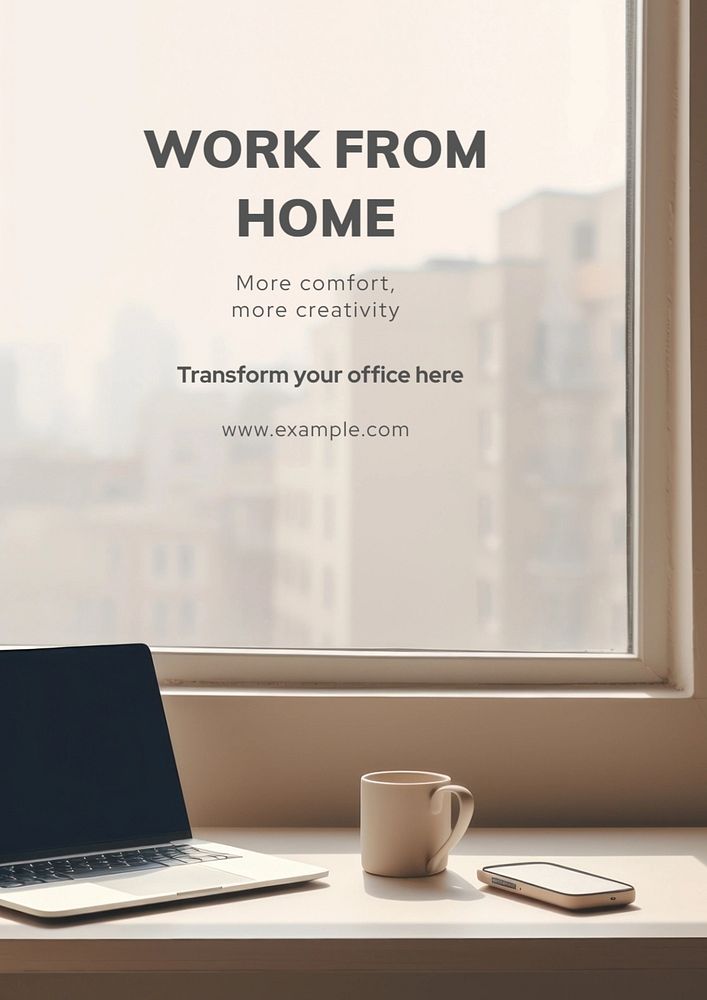 Work from home poster template | Premium Editable Template - rawpixel