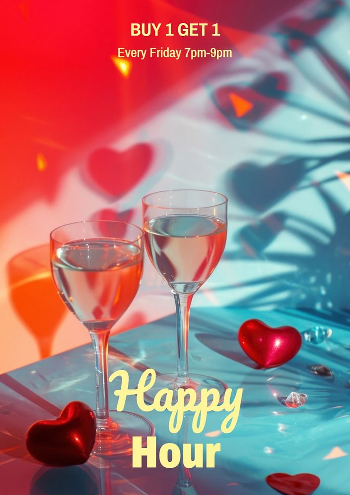 Happy hour poster template | Premium Editable Template - rawpixel