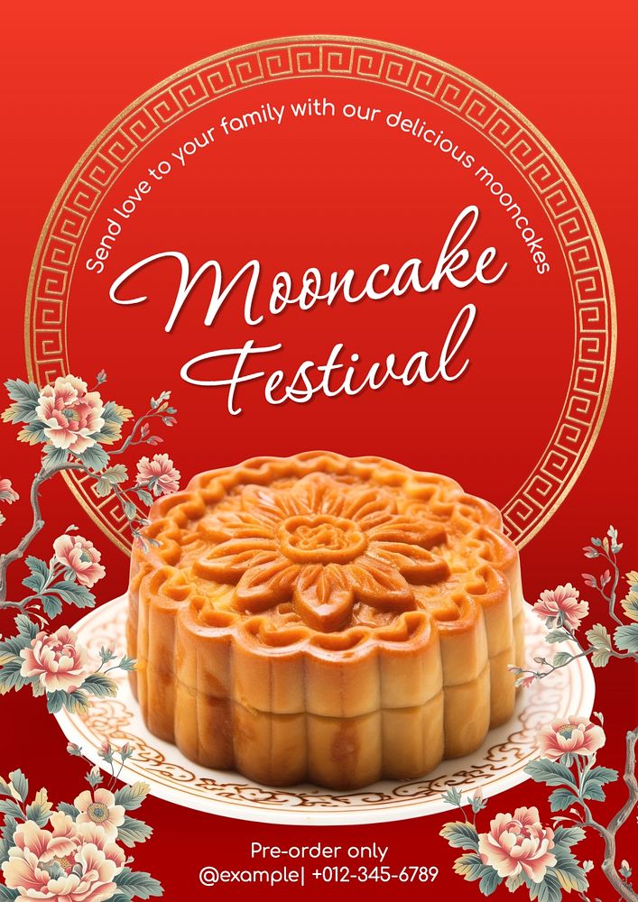 Mooncake festival poster template | Premium Editable Template - rawpixel