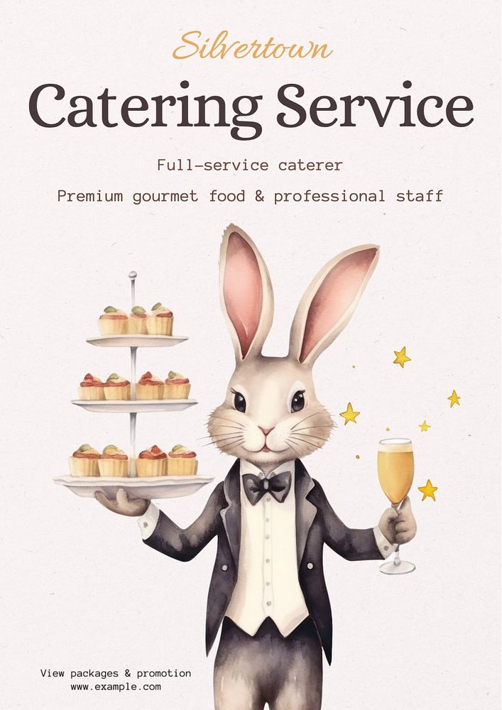 Catering service poster template | Premium Editable Template - rawpixel