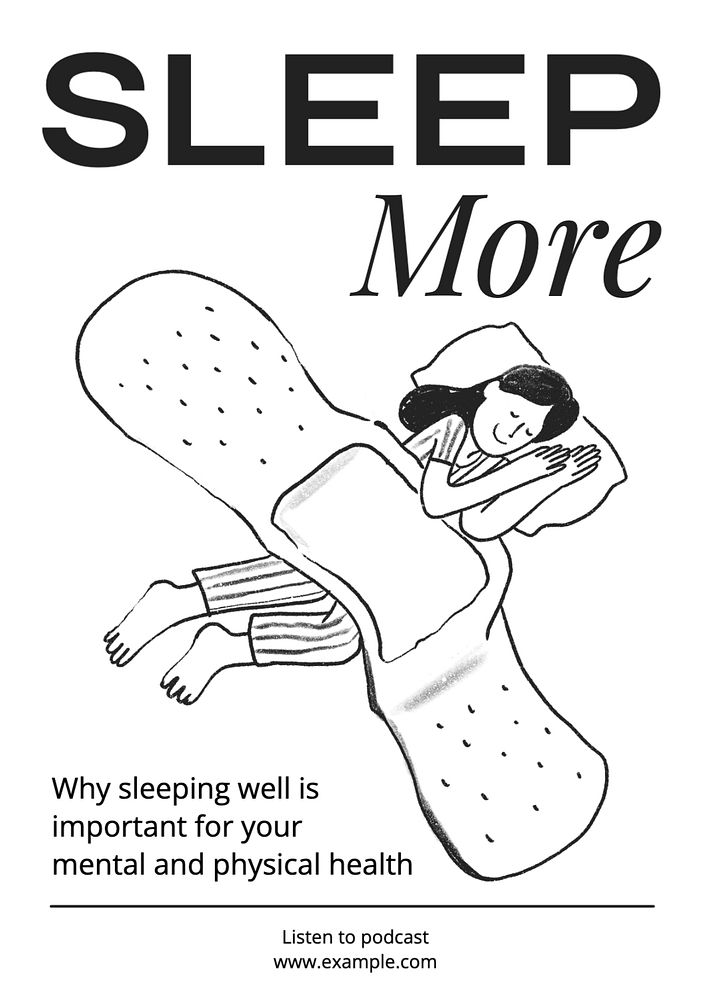 Sleep more poster template | Premium Editable Template - rawpixel