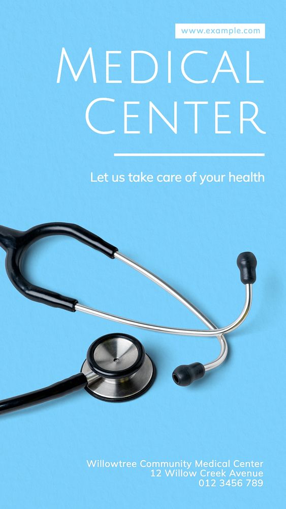 Medical center Facebook story template | Premium Editable Template ...