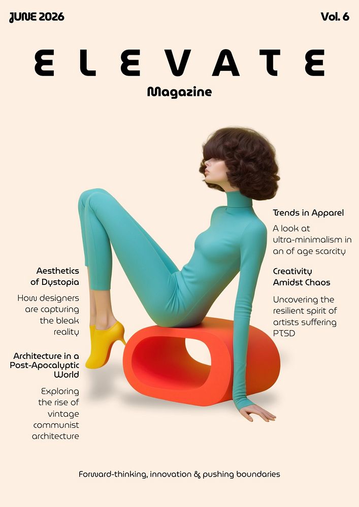 Elevate art magazine cover template | Premium Editable Template - rawpixel