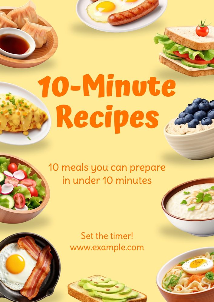 Quick food recipe poster template | Premium Editable Template - rawpixel