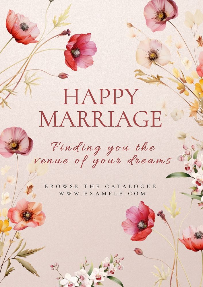 Marriage venue poster template | Premium Editable Template - rawpixel