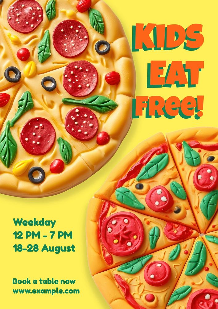 Kids eat free poster template | Premium Editable Template - rawpixel